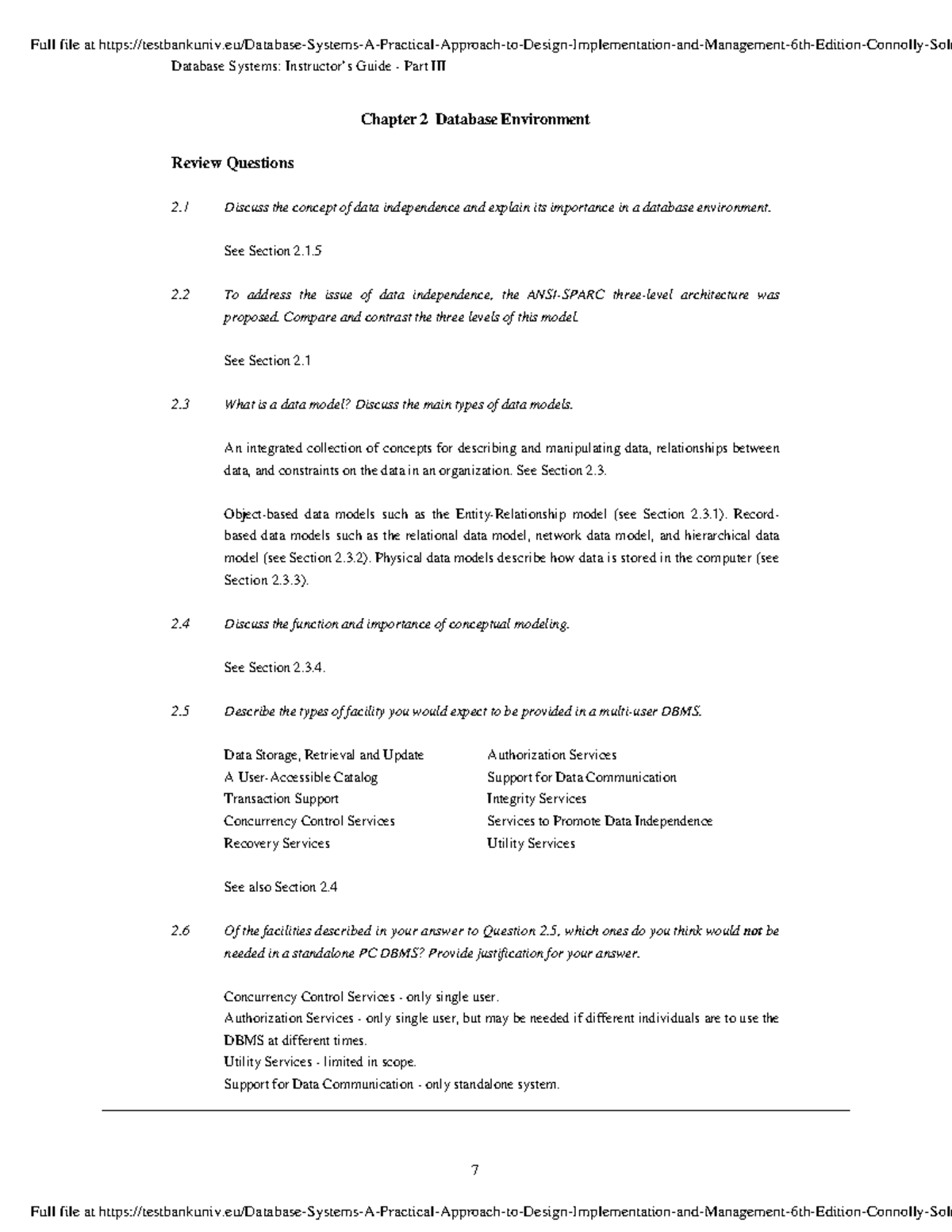 Database Systems Instructors Guide Part - Database Systems: Instructor ...