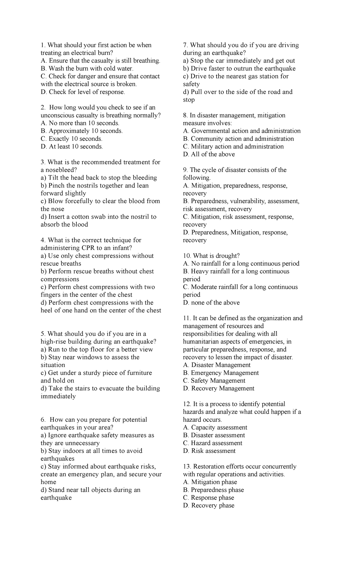 This is a simple multiple choice exam that you can use to test your ...