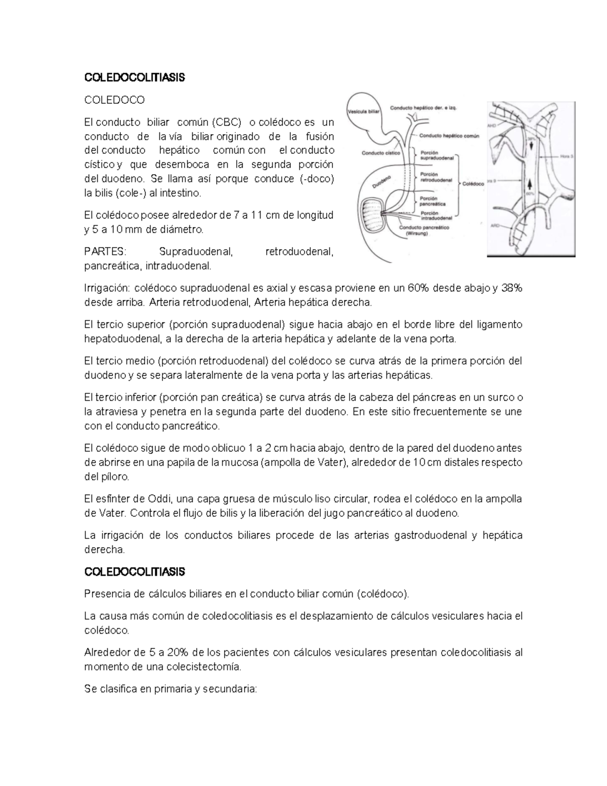 Coledocolitiasis - COLEDOCOLITIASIS COLEDOCO El conducto biliar com ̇n ...