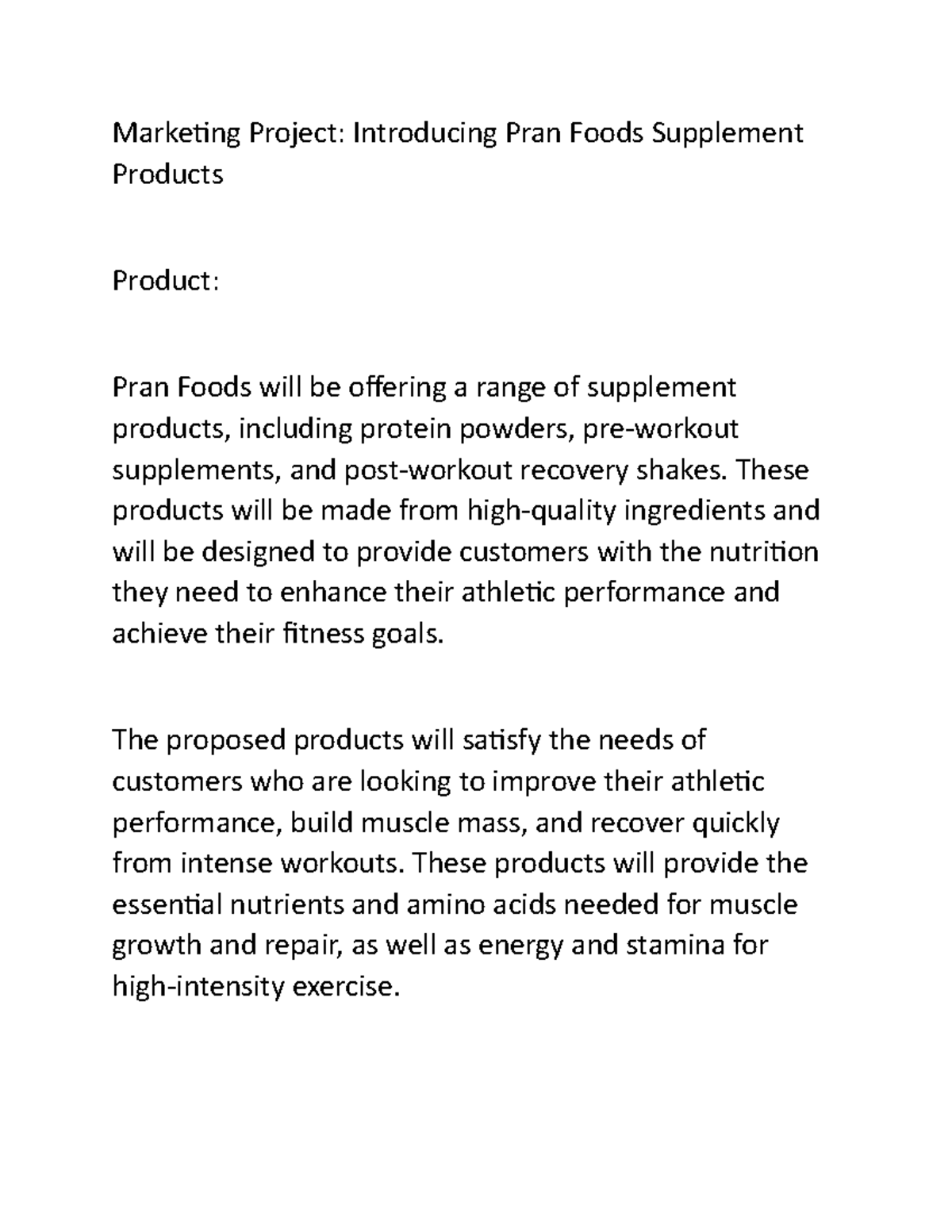 Pran Active - sss - Marketing Project: Introducing Pran Foods ...