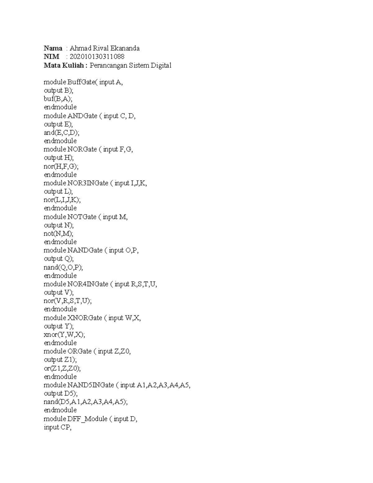Ahmad Rival Ekananda 202010 130311088 PSD - Nama : Ahmad Rival Ekananda ...