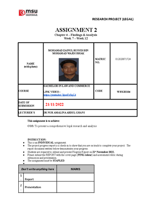 Research Methodology Assignment 1 - Research Methodology (CRS20503 ...