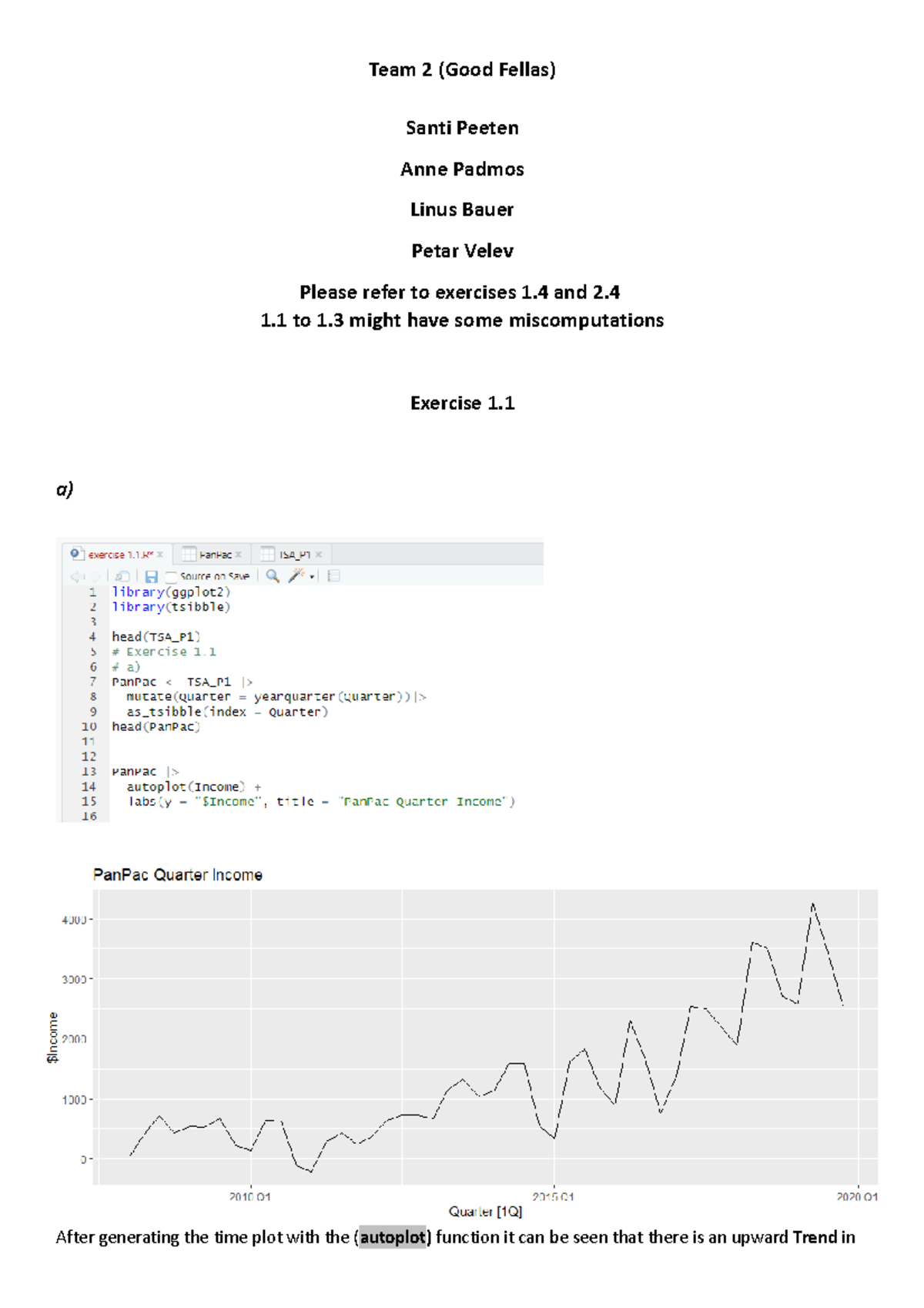 Tutorial 1&2 - Exercises for Tutoroals 1 and 2 - Team 2 (Good Fellas ...