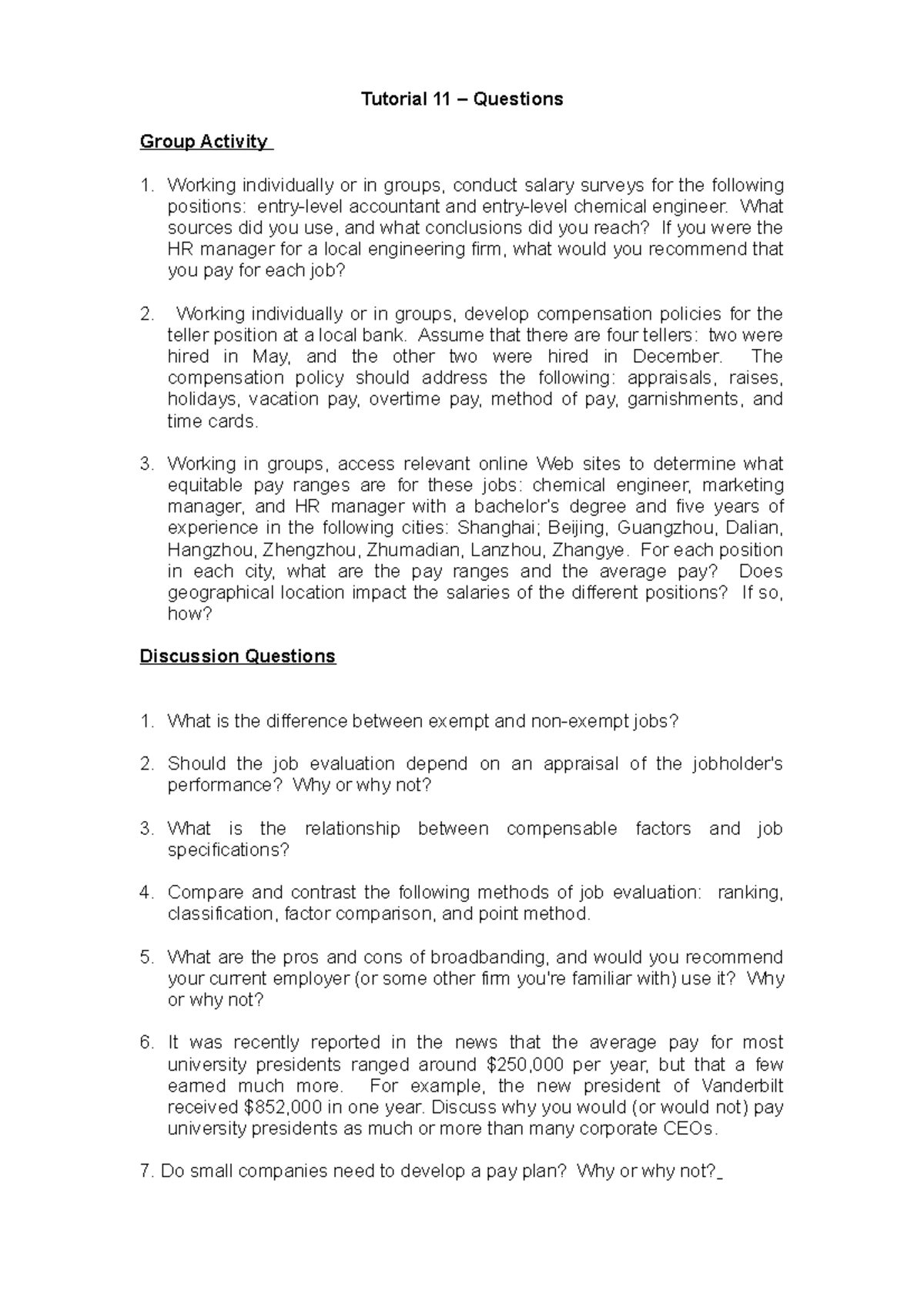 T011-Questions - ASSIGNMENT QUESTIONS - Tutorial 11 – Questions Group ...