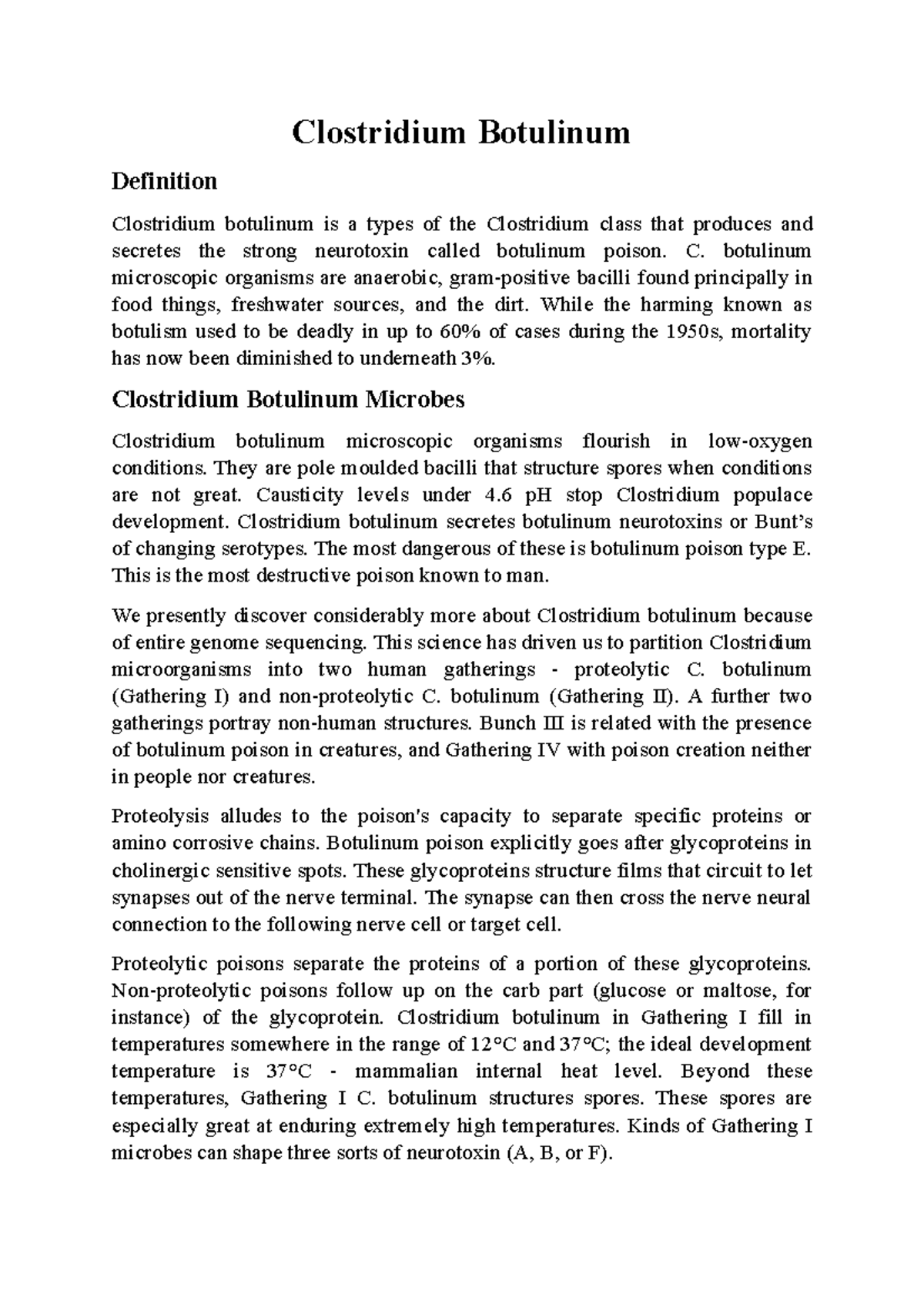 Clostridium Botulinum - Clostridium Botulinum Definition Clostridium ...