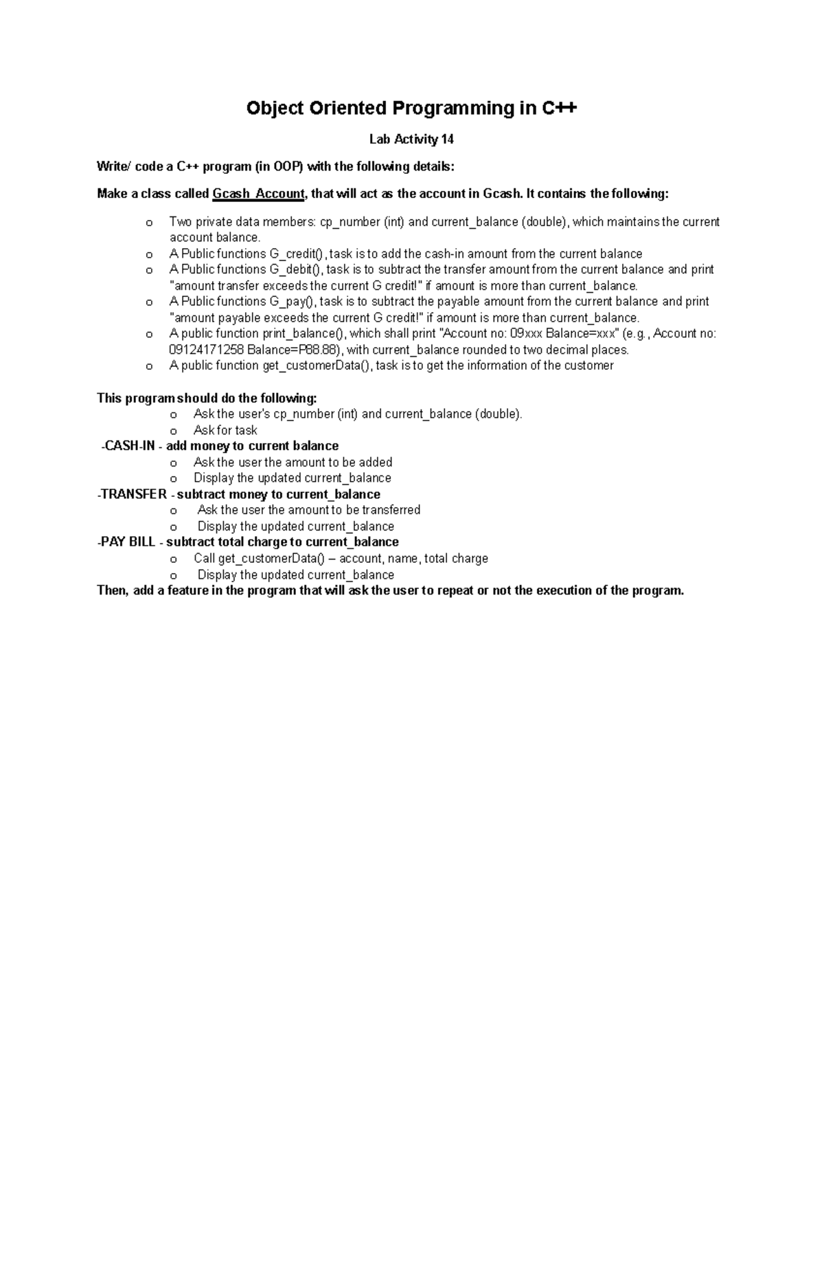 Oop In C Lab14 Object Oriented Programming In C Object