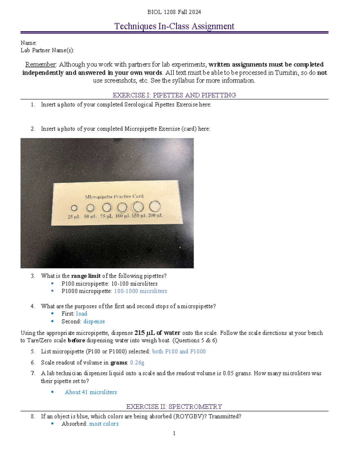 Techniques ICA - ... - BIOL 1208 Fall 2024 Techniques In-Class ...