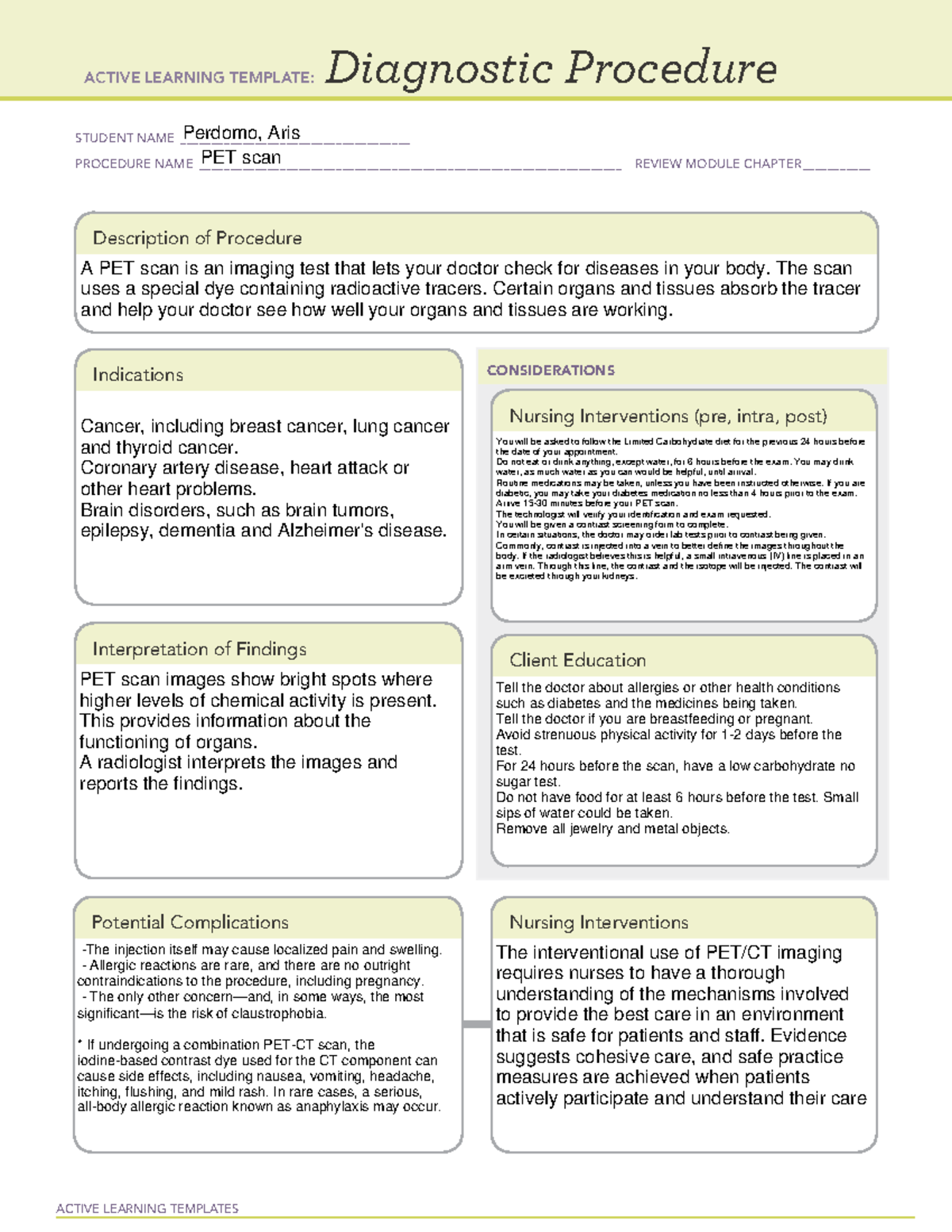 Perdomo,A- Petscan - Dx Procedure - ACTIVE LEARNING TEMPLATES ...