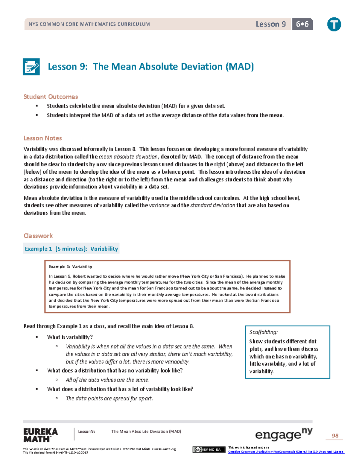 Math g6 m6 topic b lesson 9 teacher - Lesson 9 Lesson 9: The Mean ...