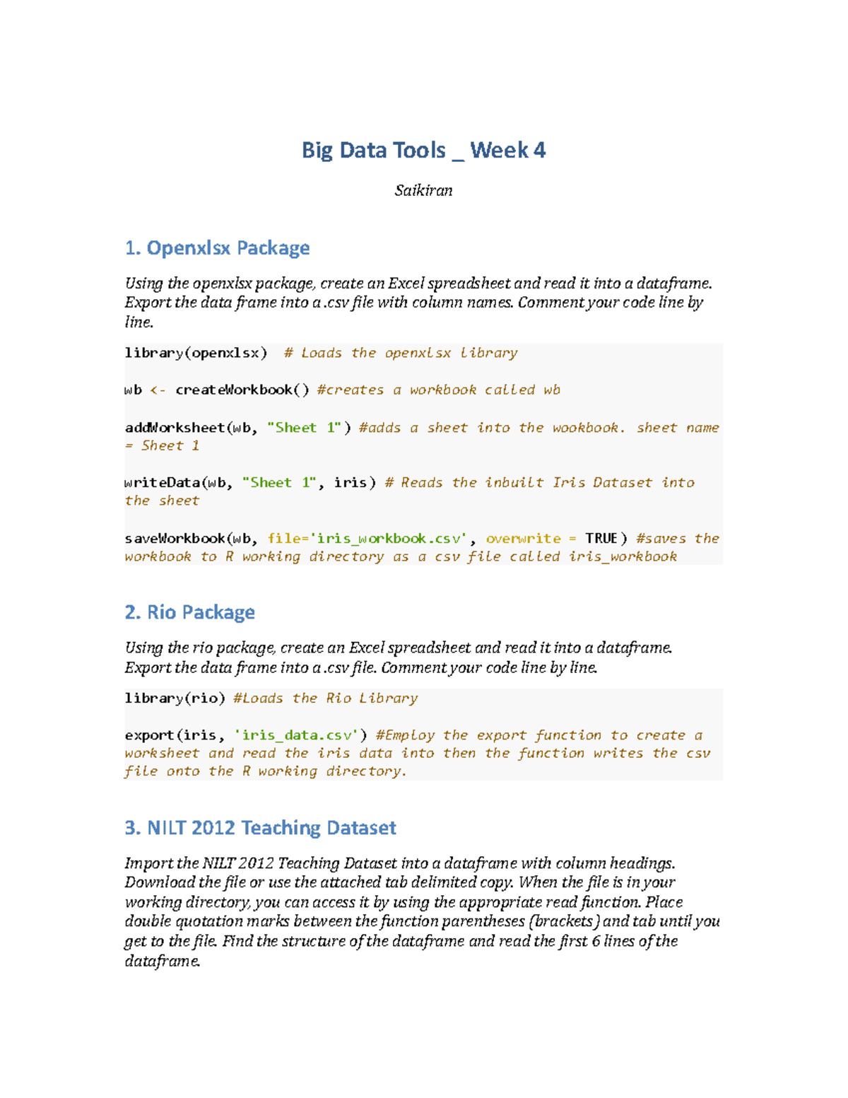 Big Data Tools Week 4 Openxlsx Package To Help With Writing Csv Files From An R Document 