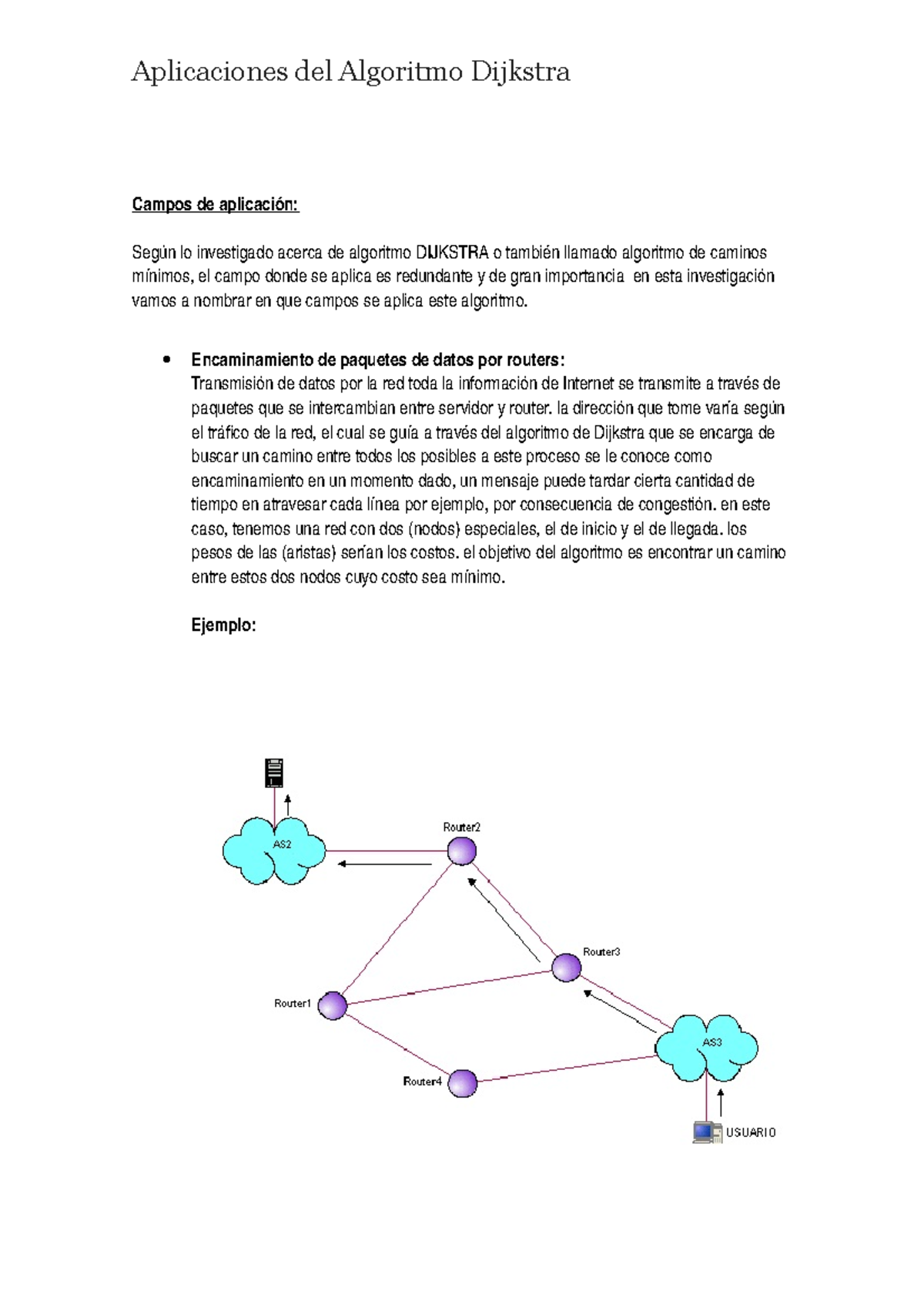 Según lo investigado acerca de algoritmo Dijkstra o también llamado ...