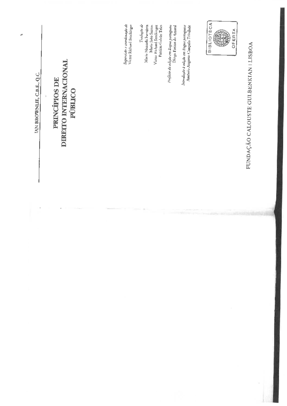 Ian Brownlie - Imunidades - IAN BROWNLIE, C.B., Q. PRINCÍPIOS DE ...