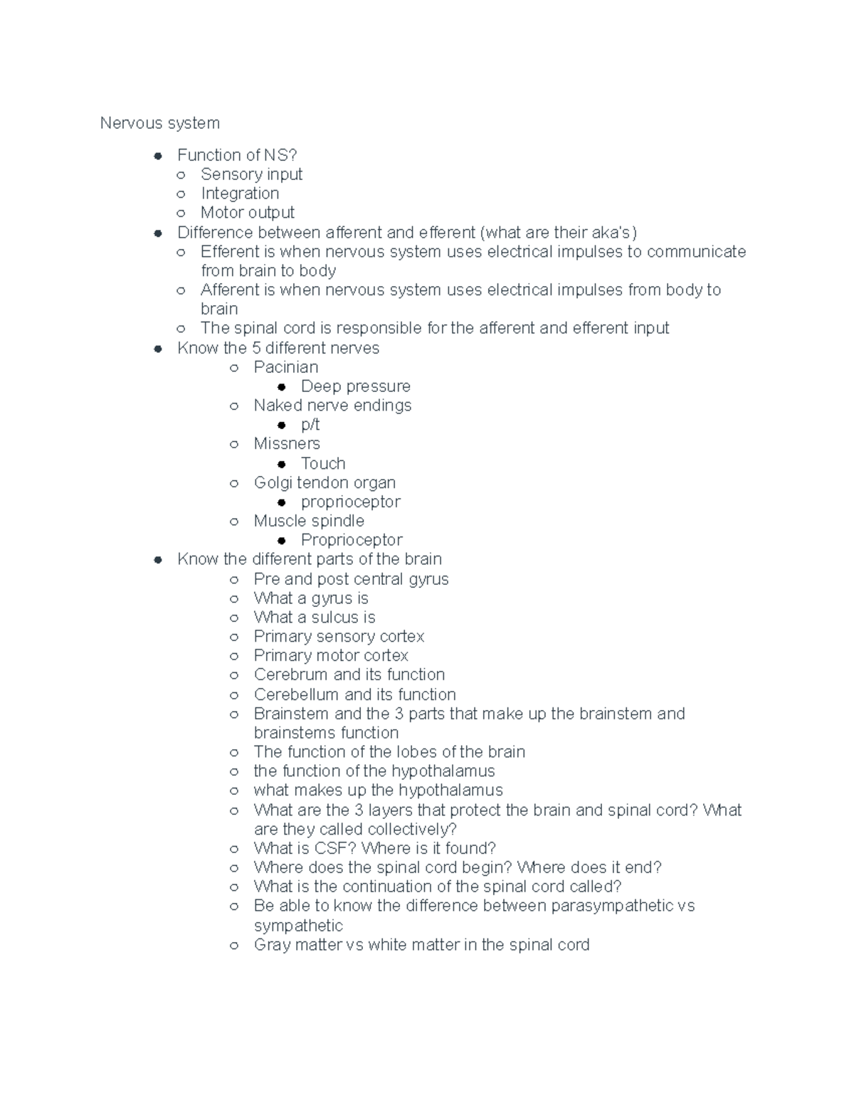 Bio Test Review 3 - The nervous system functions. - Nervous system ...