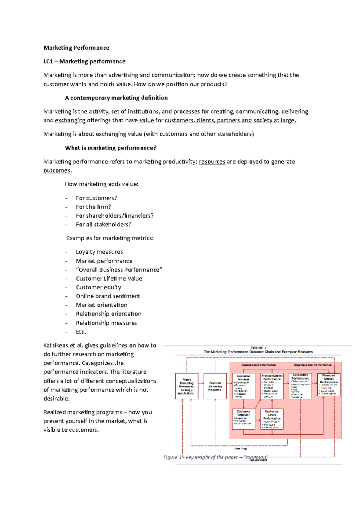 Marketing Performance Lectures - Marketing Performance LC1 – Marketing ...