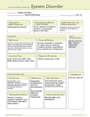 Schizophrenia System Disorder - ACTIVE LEARNING TEMPLATES THERAPEUTIC ...