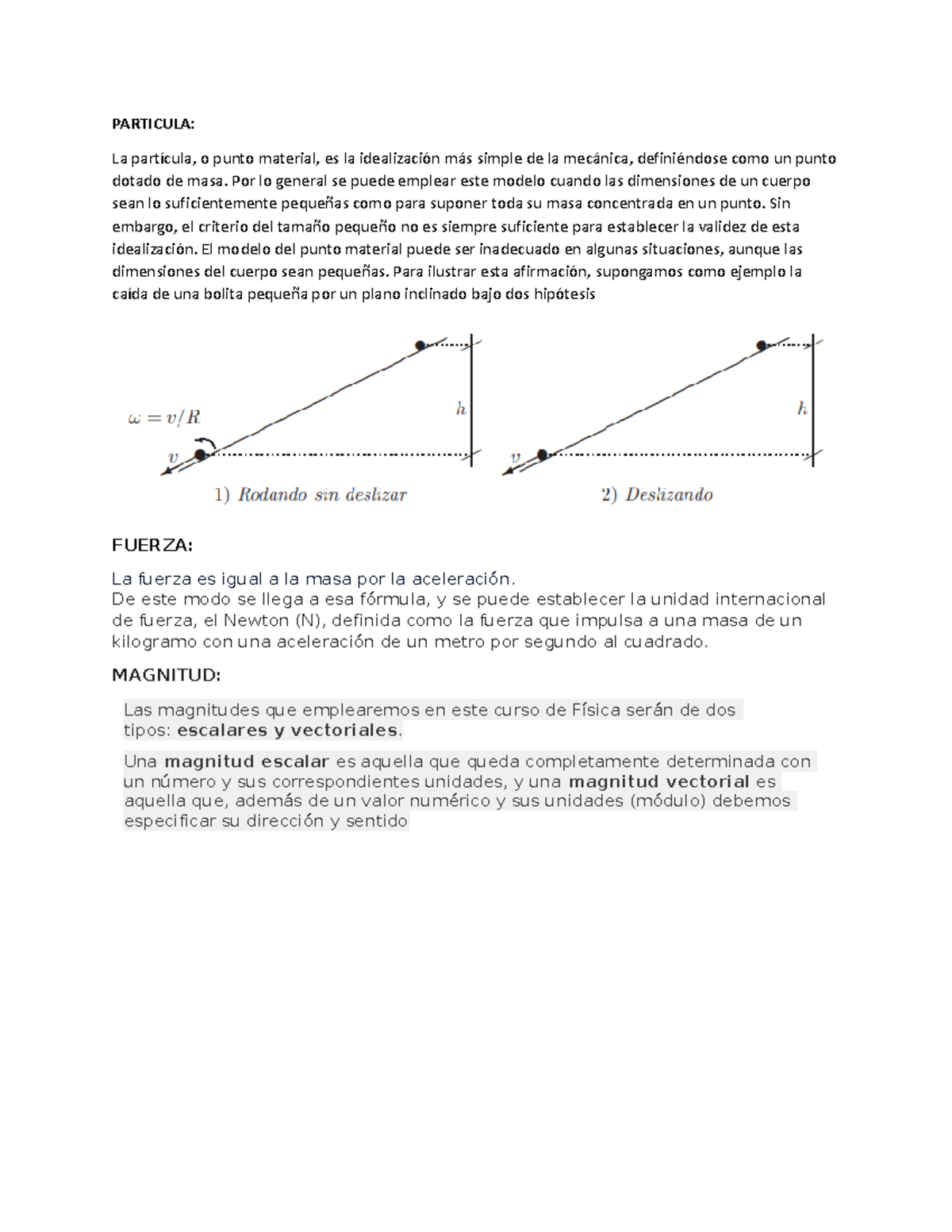 Particula - apuntes de libreta - PARTICULA: La partícula, o punto ...