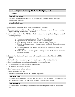 CH 224 Lab 1-5 Study Guide - CH 224 – QUIZ 1 (SP 23) STUDY GUIDE How to ...