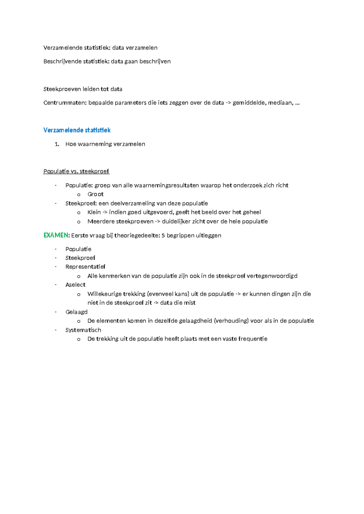 Les 1 - Lesaantekeningen - Verzamelende statistiek: data verzamelen ...