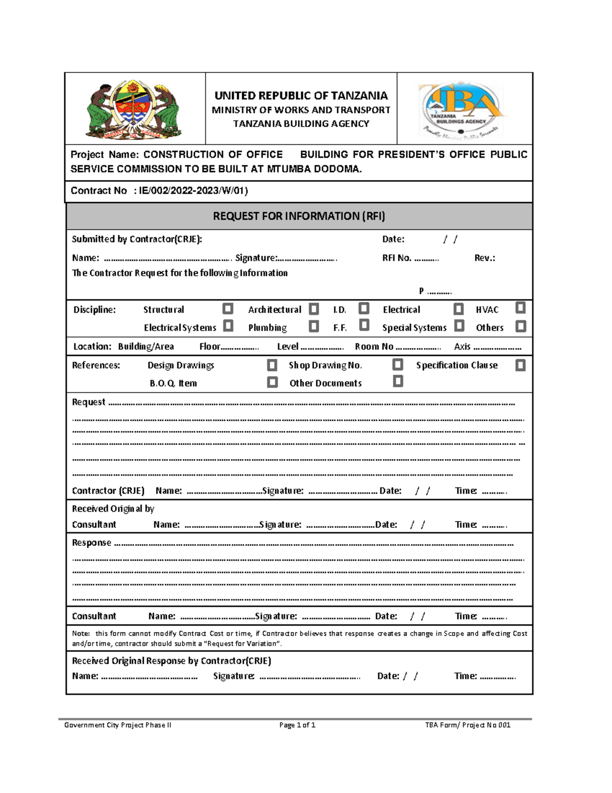 Request For Informations(RFI) (1)-1 - Government City Project Phase II ...