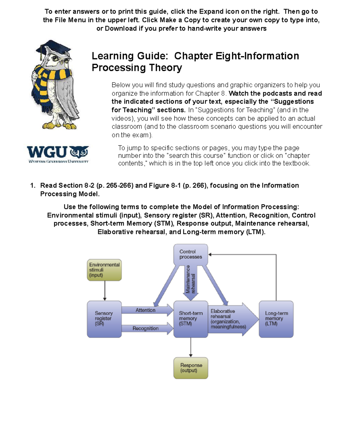 Done Chapter 8 Learning Guide - To enter answers or to print this guide ...
