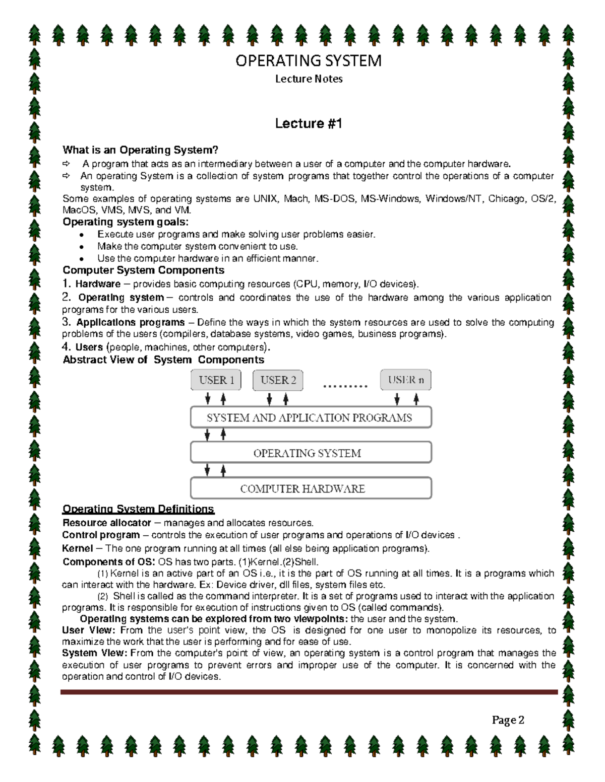 Operating Systems I Removed Operating System Lecture Notes Lecture What Is An Operating