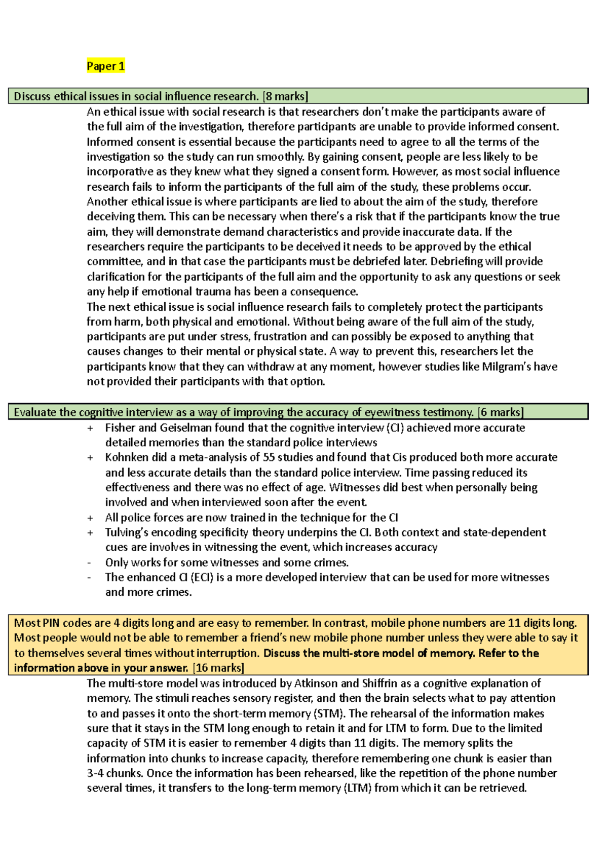 Mock practice Exam A Level Psychology Paper 1 Discuss Ethical mock-practice-exam-a-level-psychology-paper-1-discuss-ethical