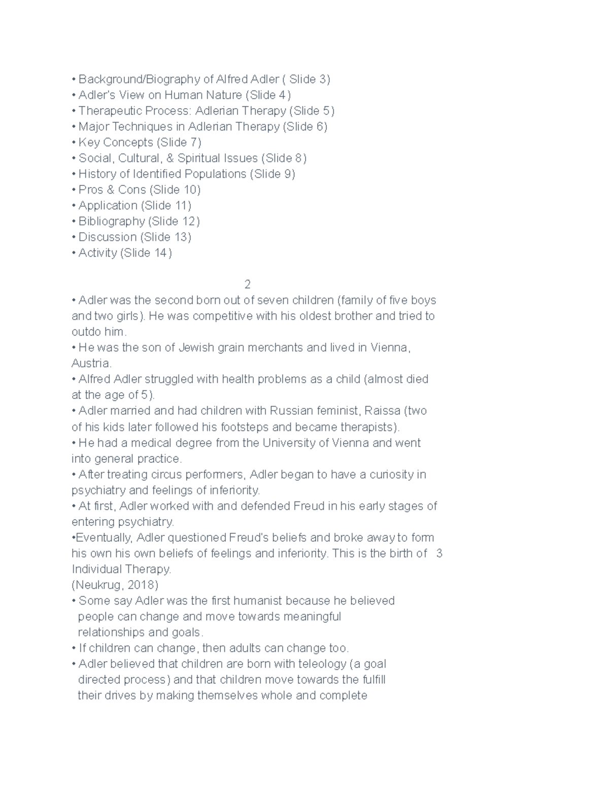 Alfred Adler Notes - Background/Biography of Alfred Adler ( Slide 3 ...