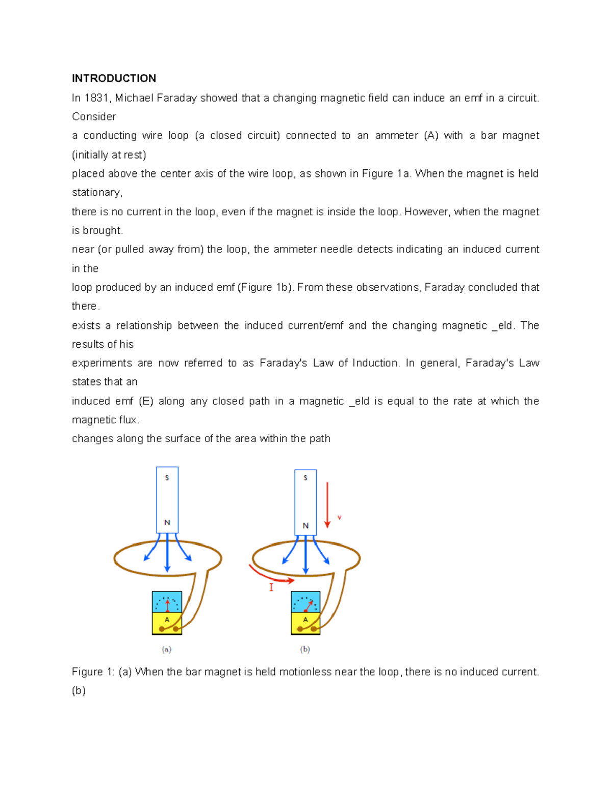 Faraday - PRACTICALESSA - INTRODUCTION In 1831, Michael Faraday showed ...