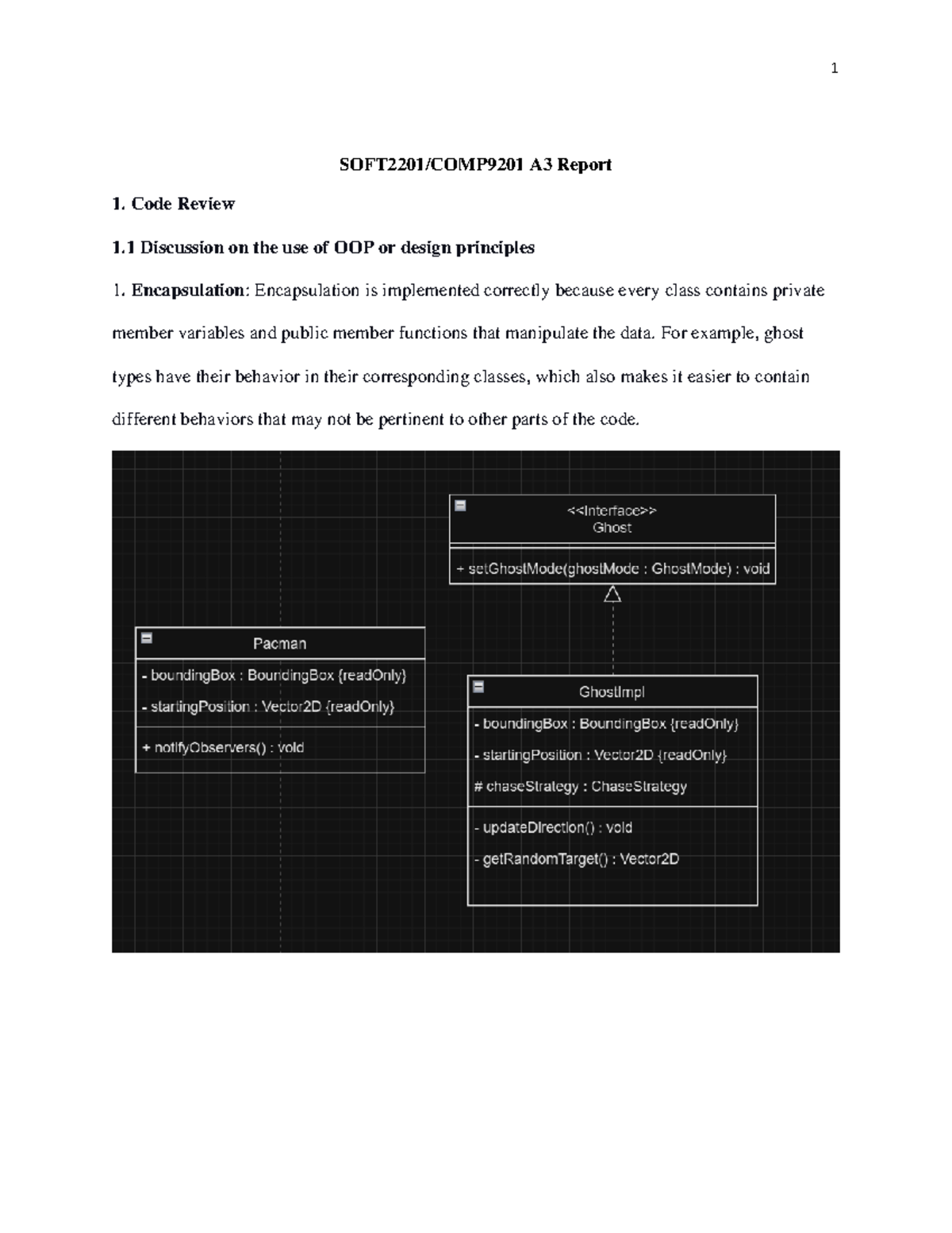 SOFT2201 A3 Report - SOFT2201/COMP9201 A3 Report Code Review 1 ...