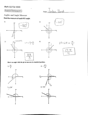 Practice Worksheet 10 - MTH 112 - Studocu