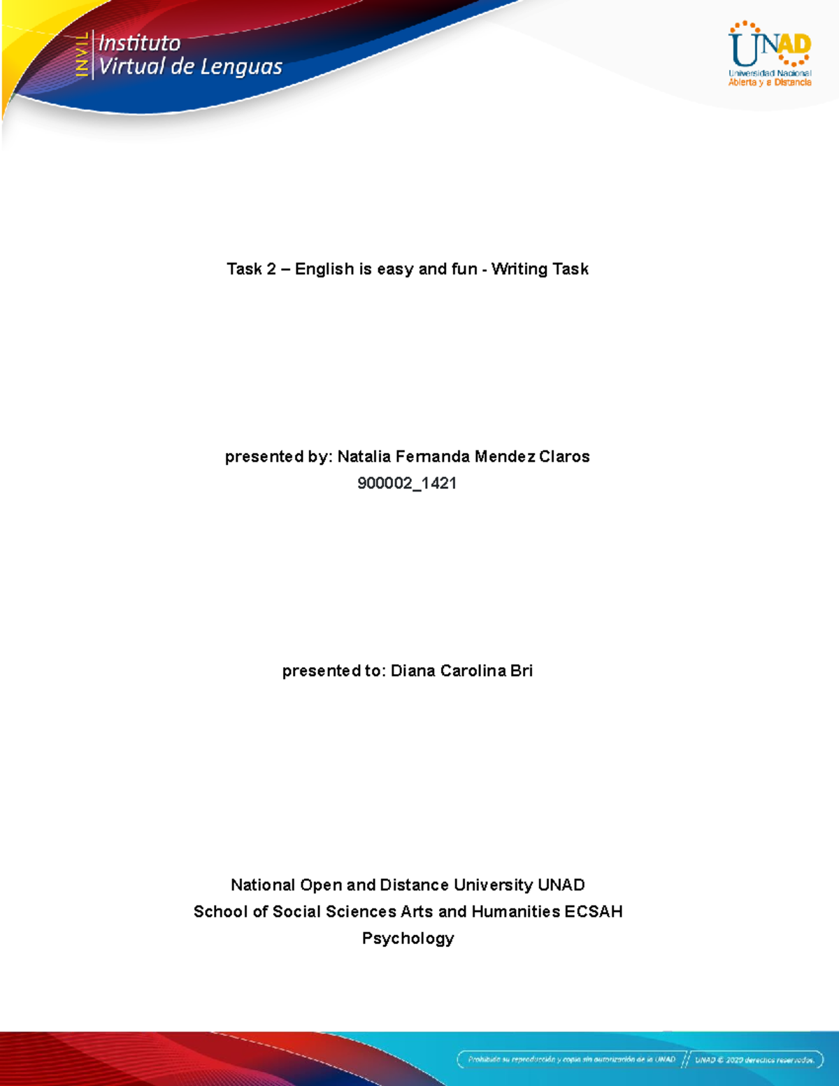 Task 2 - English is easy and fun. Writing Task - Task 2 – English is ...