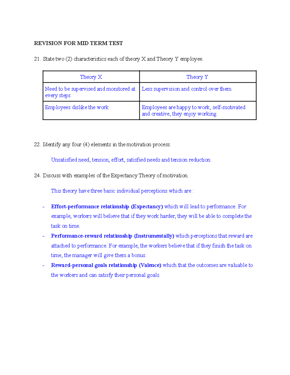 Mid Term Revision - REVISION FOR MID TERM TEST State two (2 ...