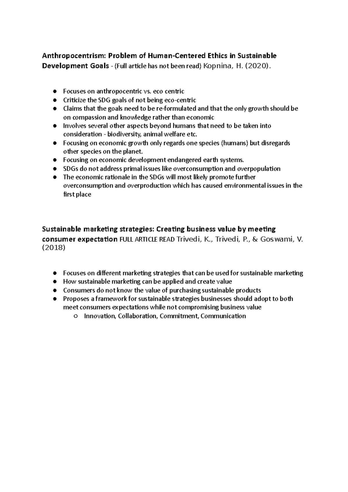 Article Notes - Anthropocentrism: Problem of Human-Centered Ethics in ...