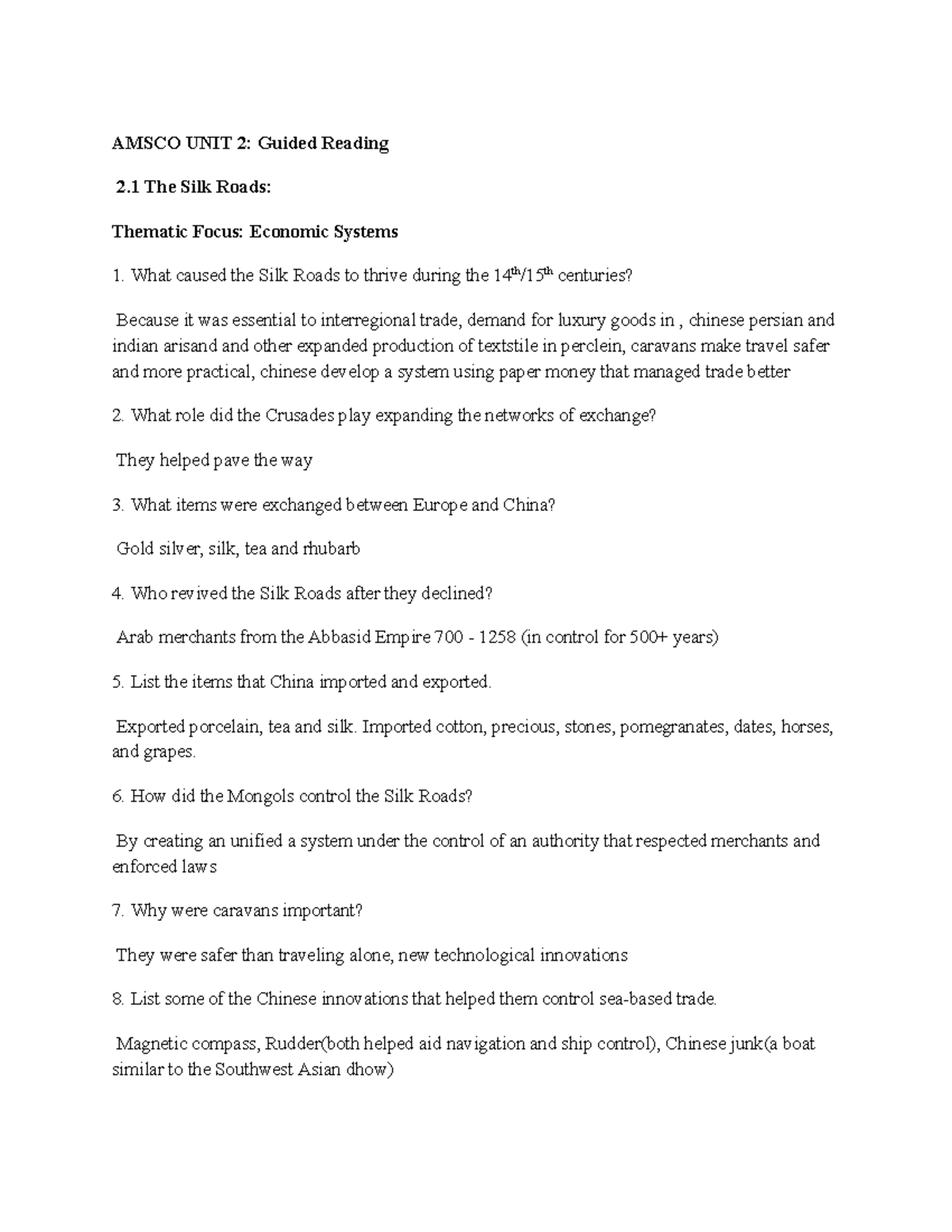 Caden Washington - Unit 2 Amsco Guided Reading - 9020976 - AMSCO UNIT 2 ...