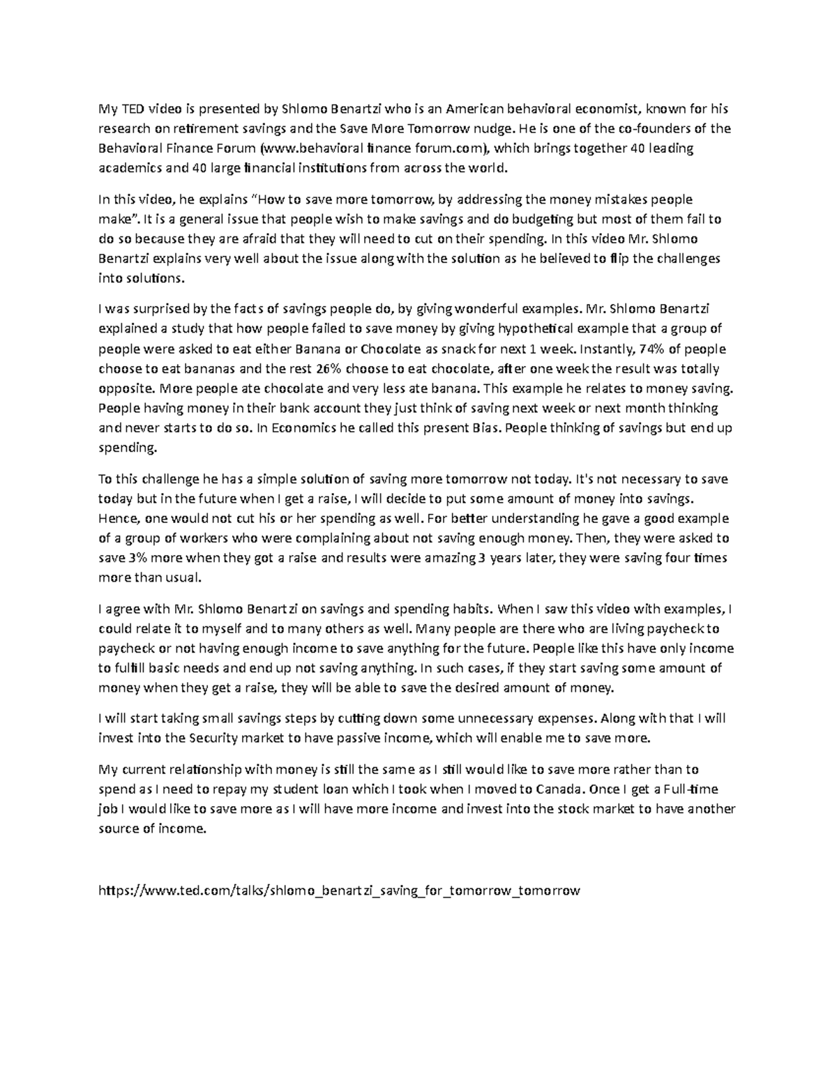 Discussion 2 Prof Portfolio Development - TED talk - My TED video is ...