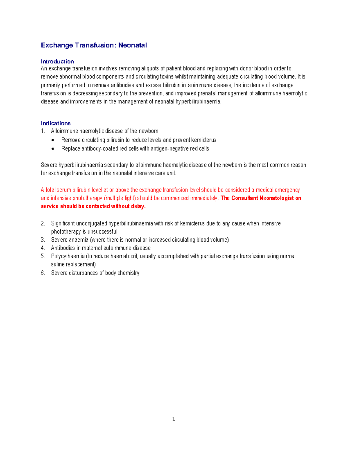 Exchange Transfusion - Proceed - Exchange Transfusion: Neonatal ...