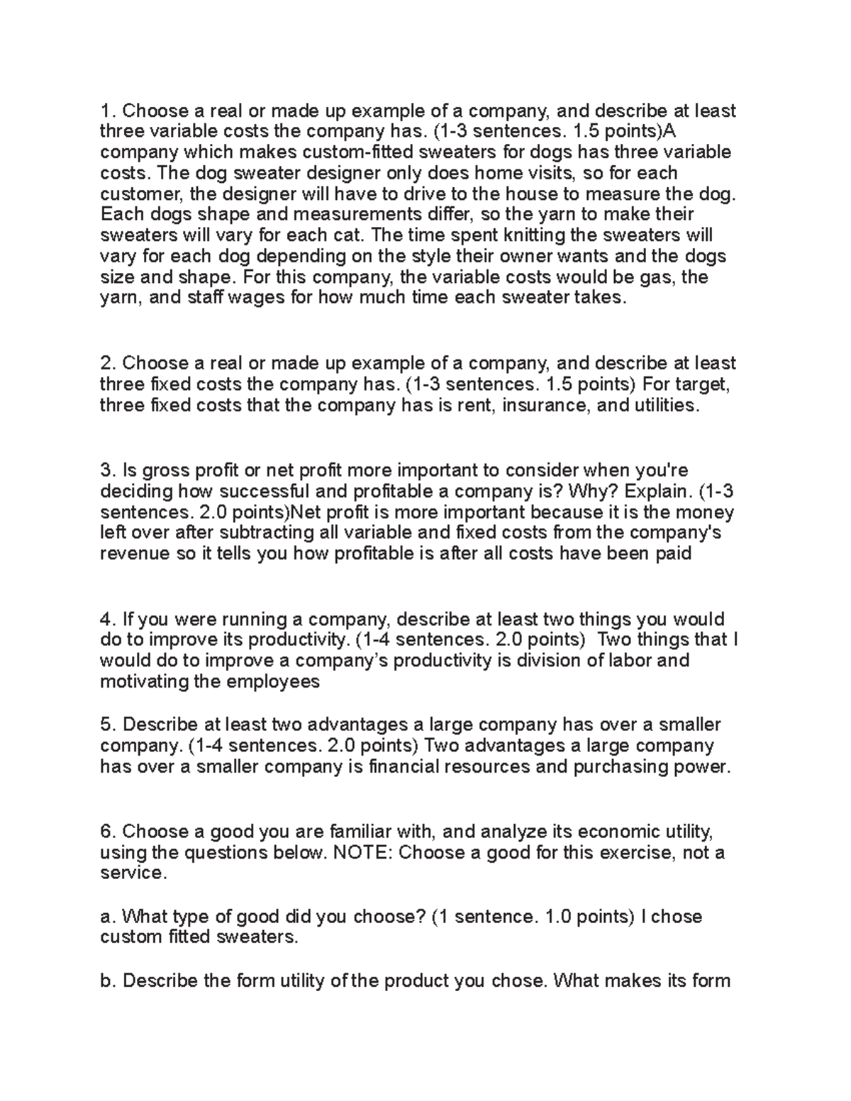 Untitled document (34) - Choose a real or made up example of a company ...