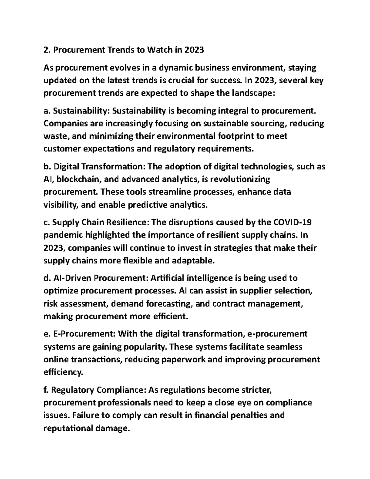 Procurement Trends to Watch in 2023 - In 2023, several key procurement ...