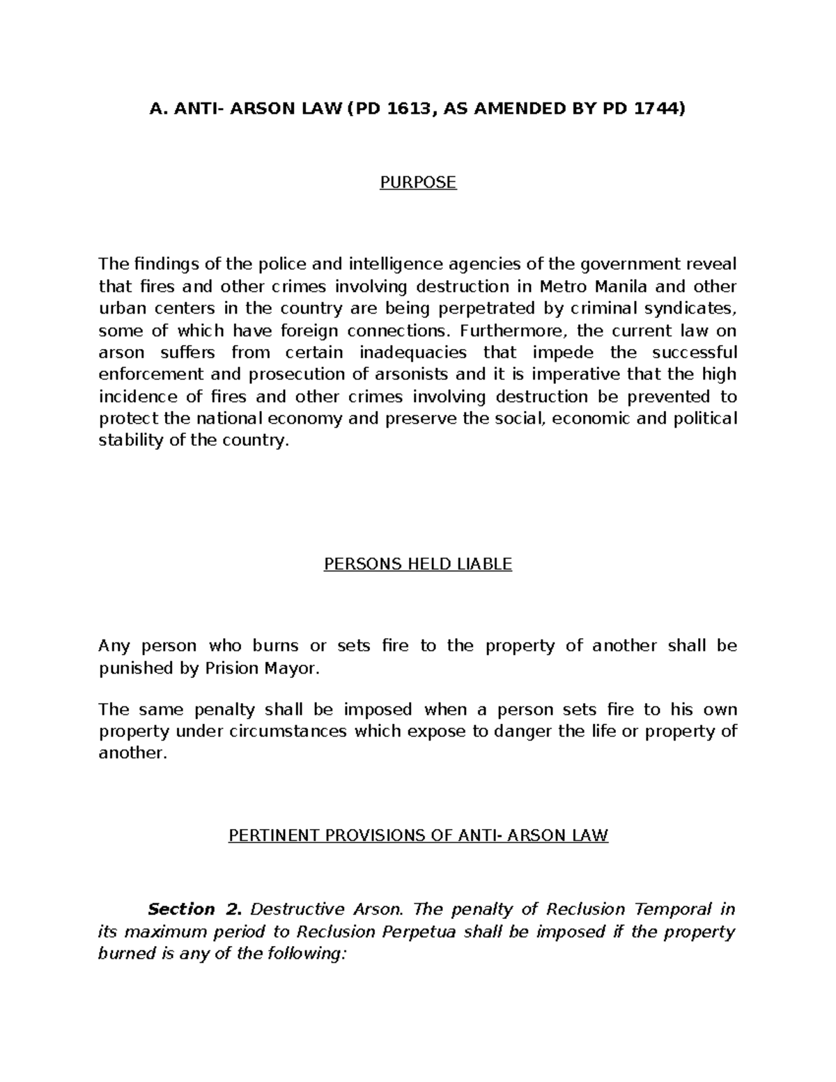 Inbound 4207775590135378731 - A. ANTI- ARSON LAW (PD 1613, AS AMENDED ...