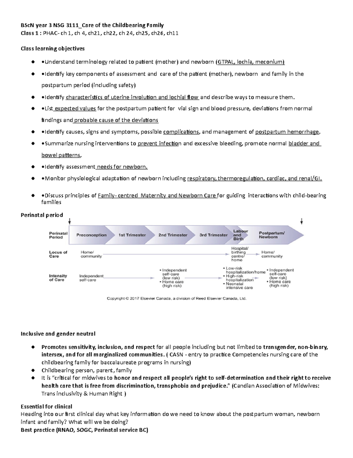 Class 1 BSc N year 3 NSG 3111 note summary class 1 - BScN year 3 NSG ...