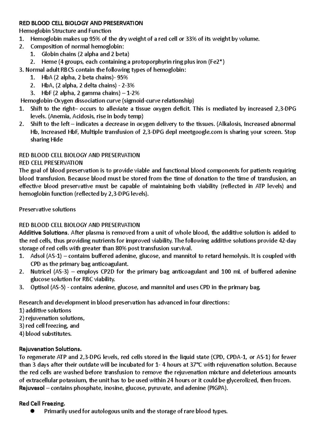 RED Blood CELL Biology AND Preservation - RED BLOOD CELL BIOLOGY AND ...