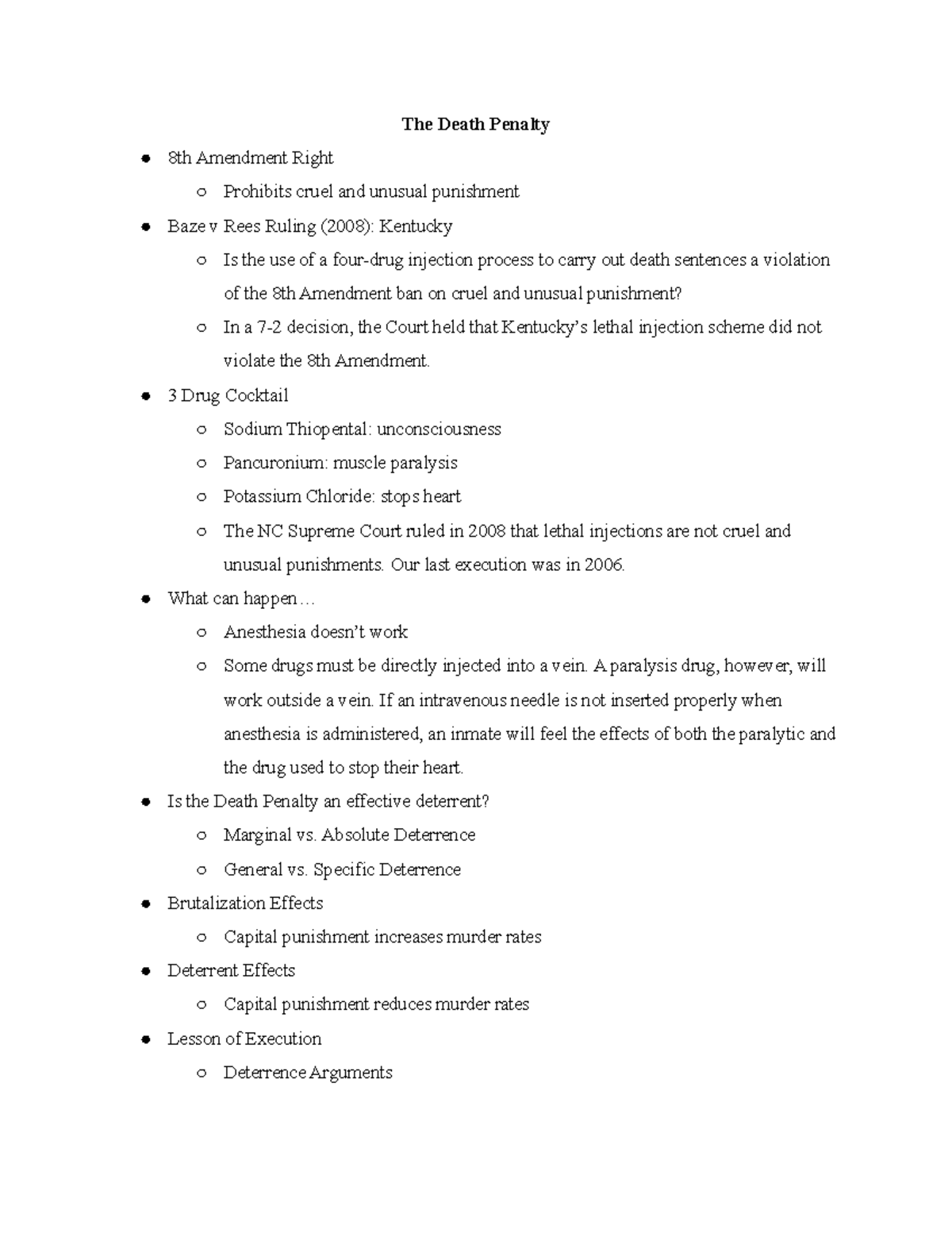 The Death Penalty - The Death Penalty 8th Amendment Right Prohibits ...