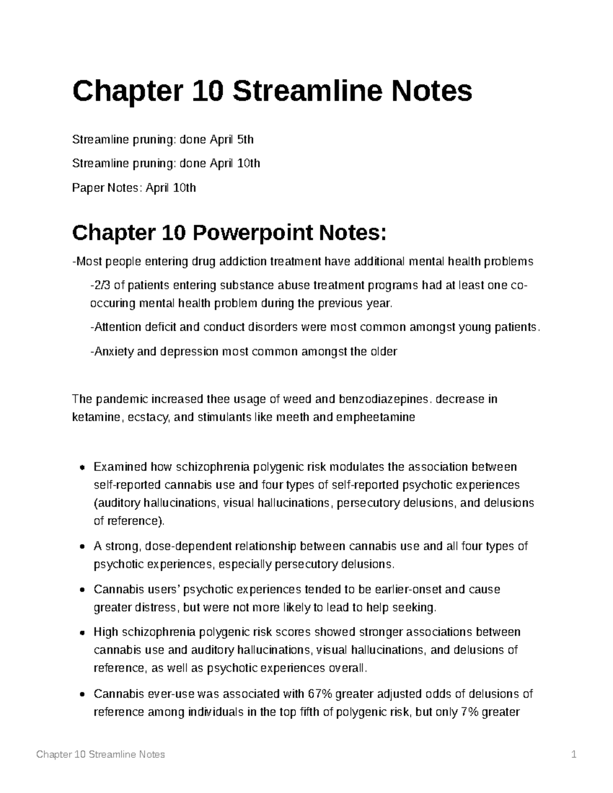 Chapter 10 Notes - Chapter 10 Streamline Notes Streamline pruning: done ...