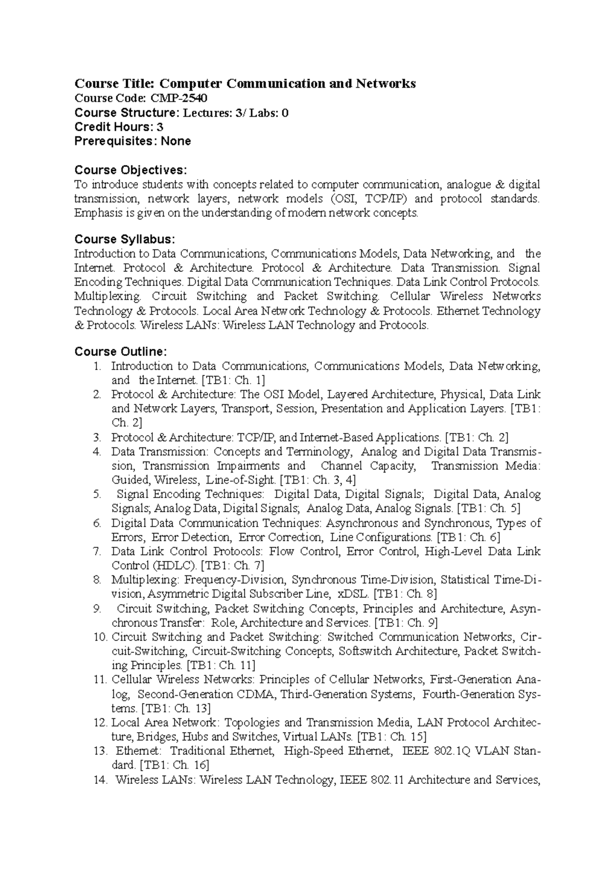CCN - Course Title: Computer Communication and Networks Course Code ...