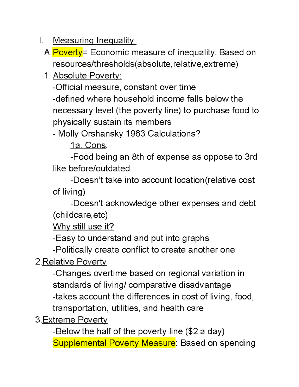 Lec 8%2F30 Measuring Inequality - I. Measuring Inequality A= Economic ...