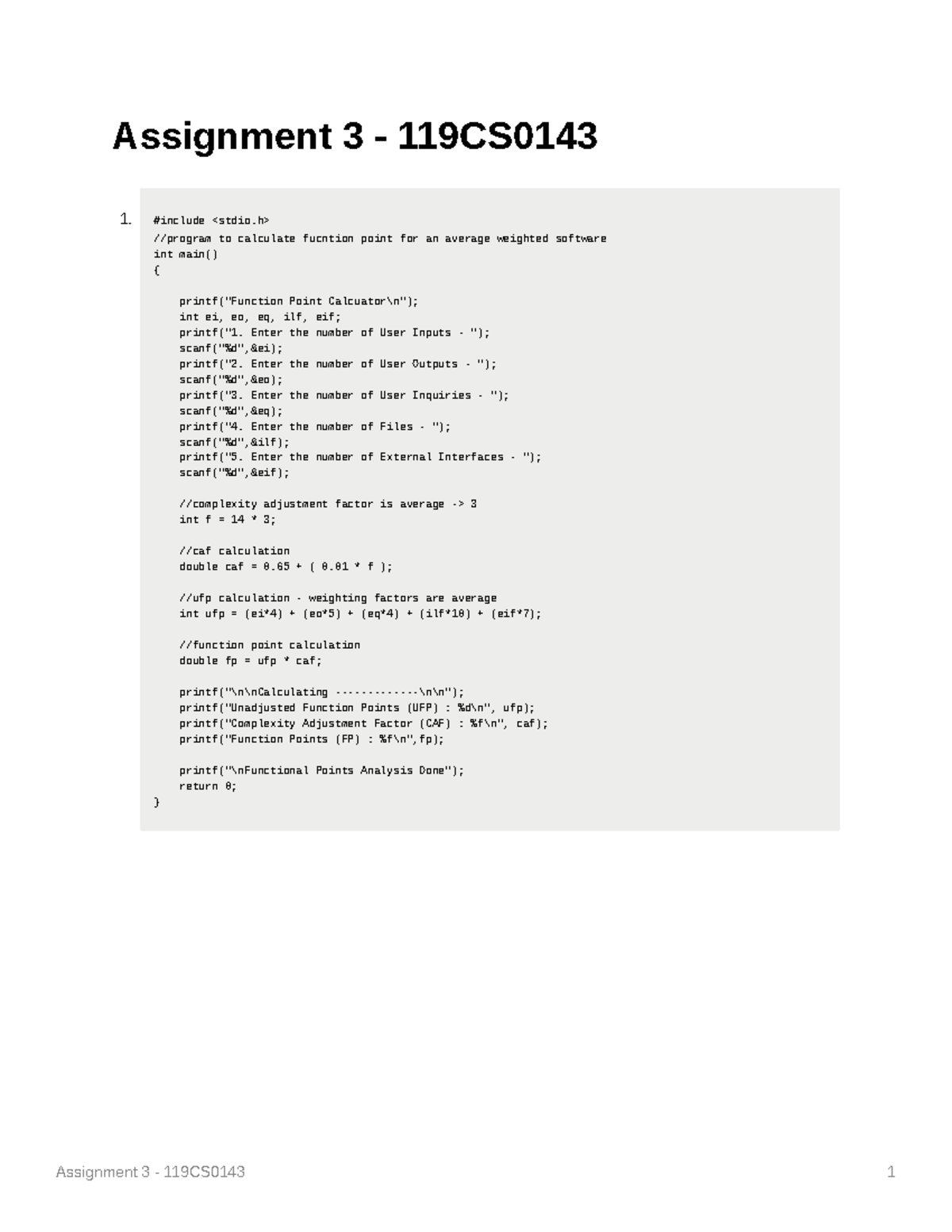 Assignment 3 119cs0143 Software Engineering Lab 3 Assignment Assignment 3 119cs 1