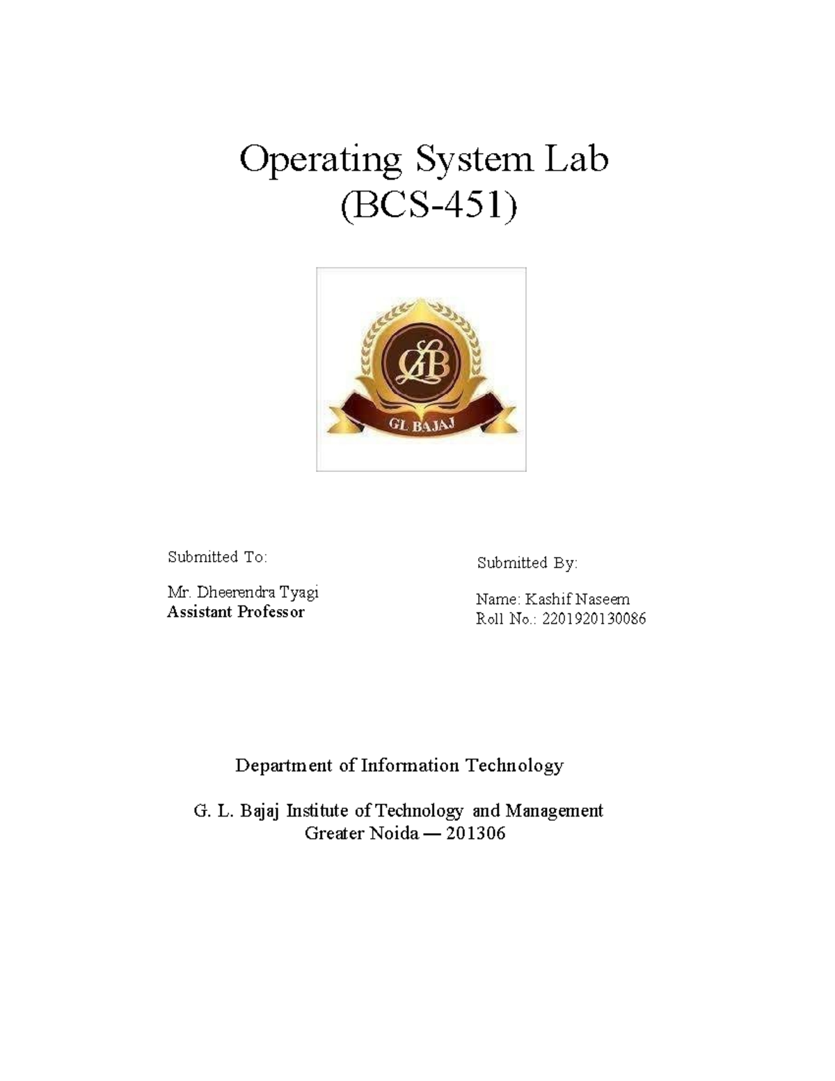 Downloadfile - Database Management System - Operating System Lab (BCS-451) Submitted To: Mr ...