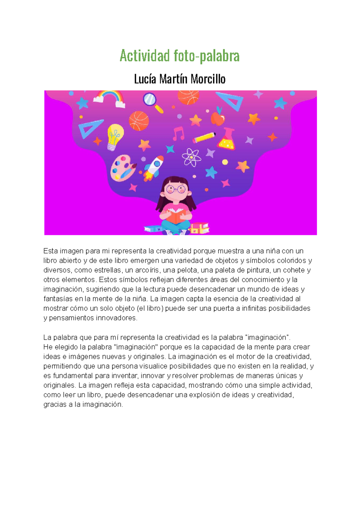 Foto palabra - Actividad foto-palabra Lucía Martín Morcillo Esta imagen ...