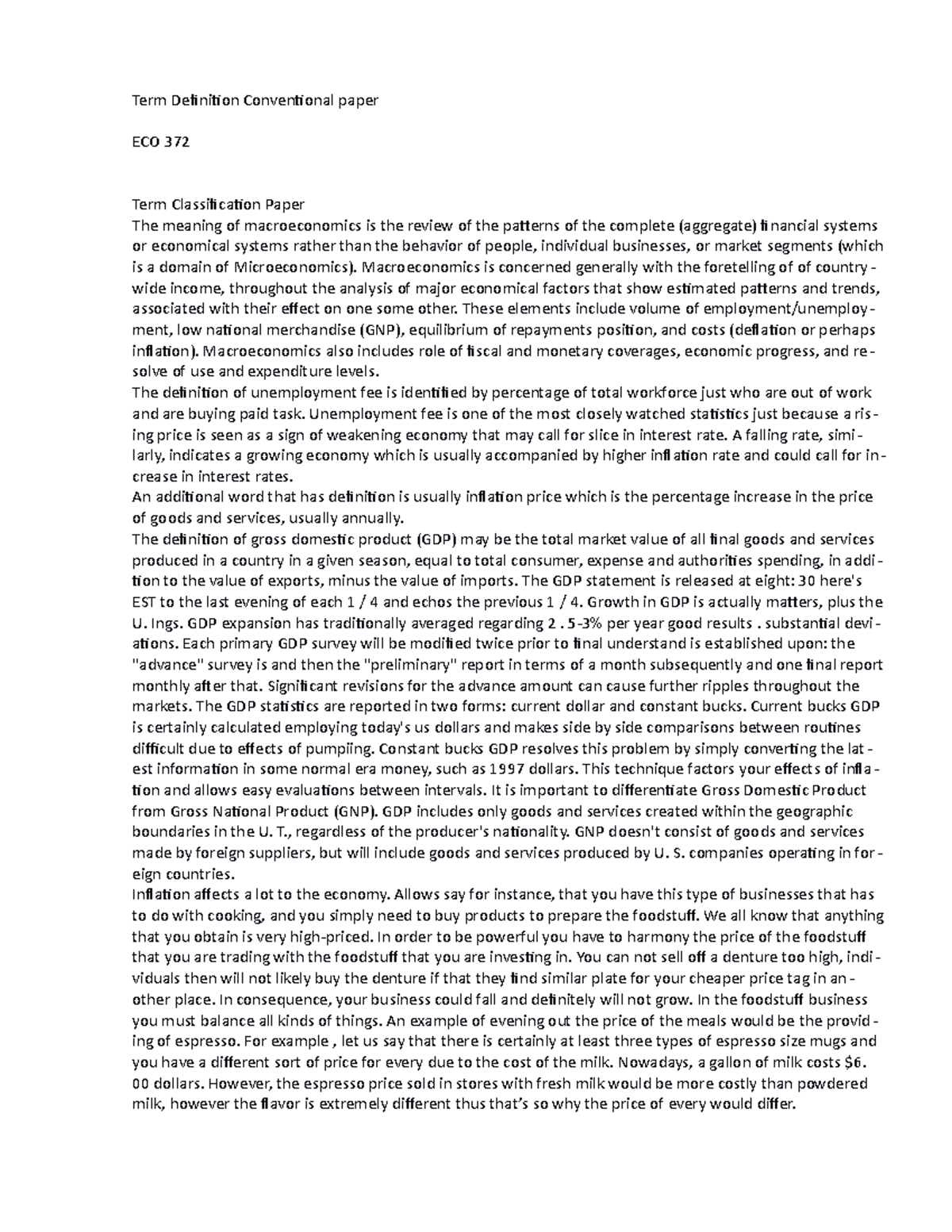 ECO 372 Term Definition Paper 1 - Term Definition Conventional paper ...
