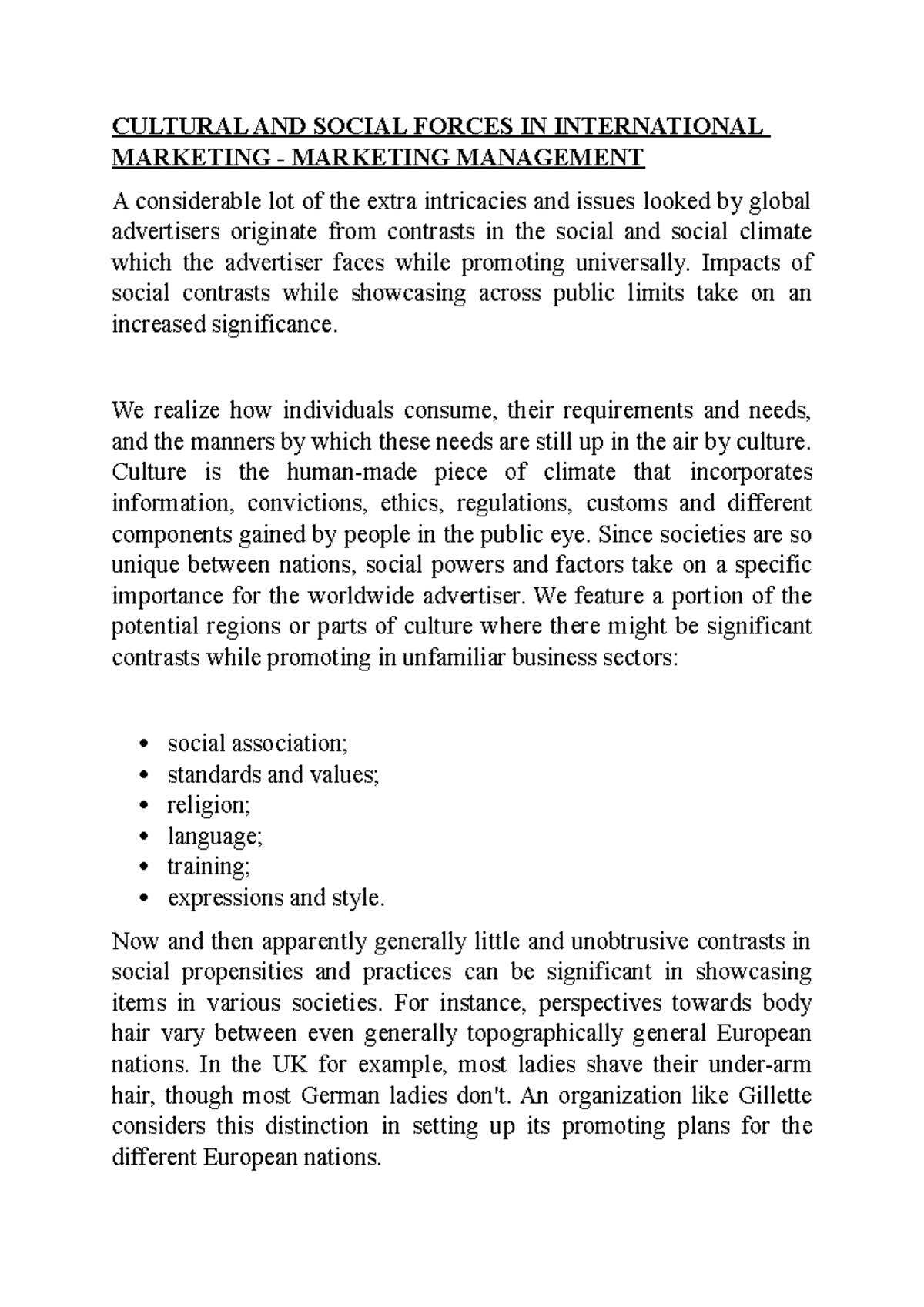Cultural AND Social Forces IN International Marketing - Marketing ...
